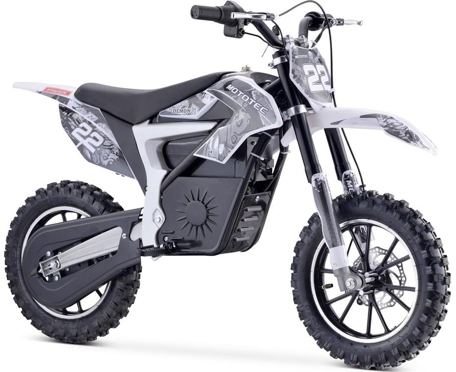 MotoTec 36v 790w Demon Electric Dirt Bike Lithium - White